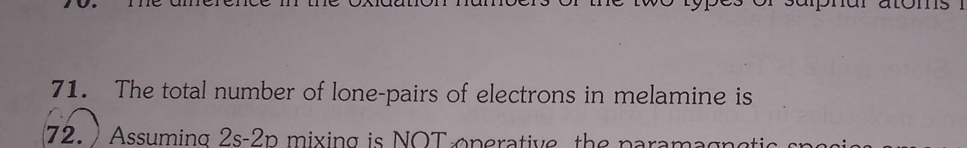 71. The total number of lone-pairs of ele... - Physical Chemistry