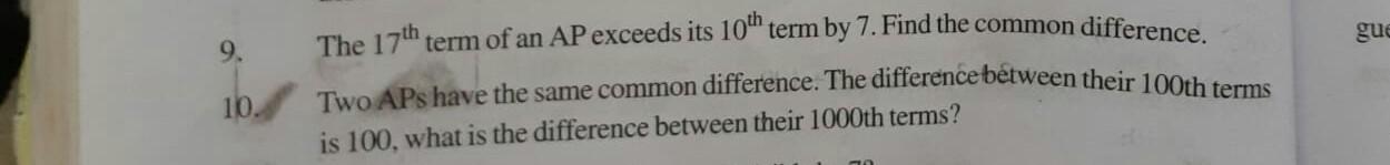 1 The 17th Term Of An AP Exceeds Its 10th Term By 7 F Math 1 The 17th Term Of An AP Exceeds Its 10th Term By 7 F Math