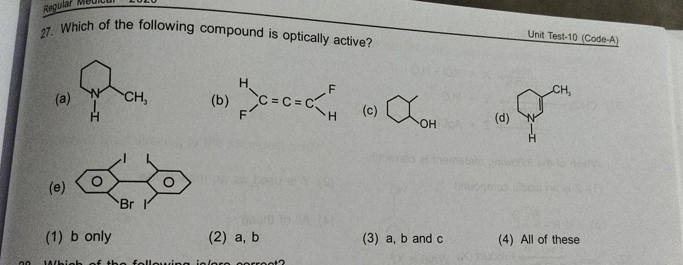 27 Which Of The Following Compound Is Opt Organic Chemistry