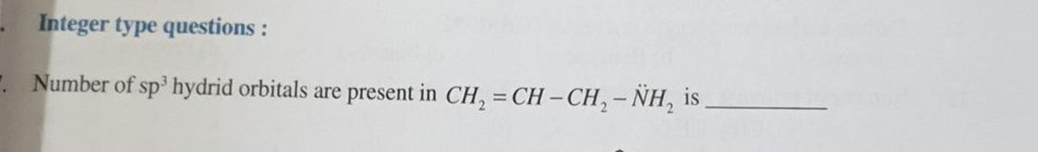 Integer Type Questions Number Of Sp Inorganic Chemistry integer-type-questions-number-of-sp-inorganic-chemistry