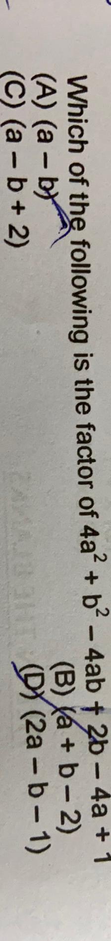 Which Of The Following Is The Factor Of 4a B2 4ab Math Which Of The Following Is The Factor Of 4a B2 4ab Math