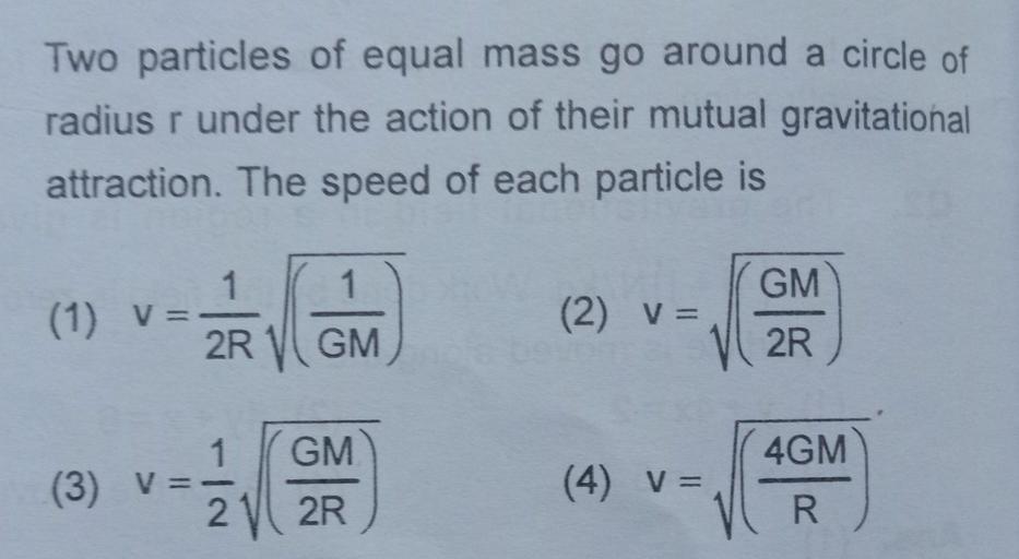 Two Particles Of Equal Mass Go Around A Circle Of Ra Physics two-particles-of-equal-mass-go-around-a-circle-of-ra-physics