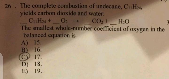 How To Balance C11h24 O2 Co2 H2o Combustion