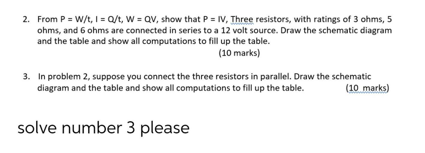 From P W t I Q t W QV Show That P IV Thr Physics from-p-w-t-i-q-t-w-qv-show-that-p-iv-thr-physics