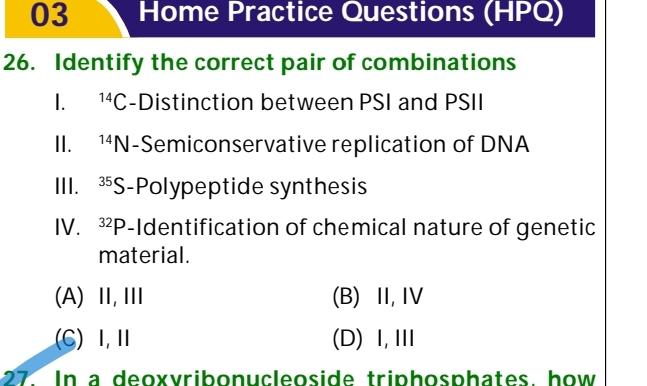 03 Home Practice Questions HPQ 26 Identify The Co Biology 03 Home Practice Questions HPQ 26 Identify The Co Biology