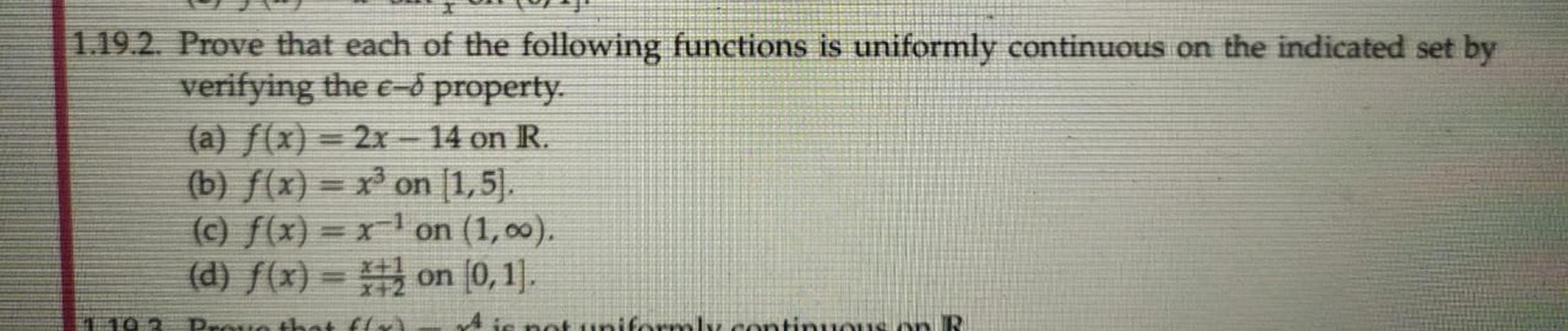 Prove That Each Of The Following Functions Is Uniformly Math 