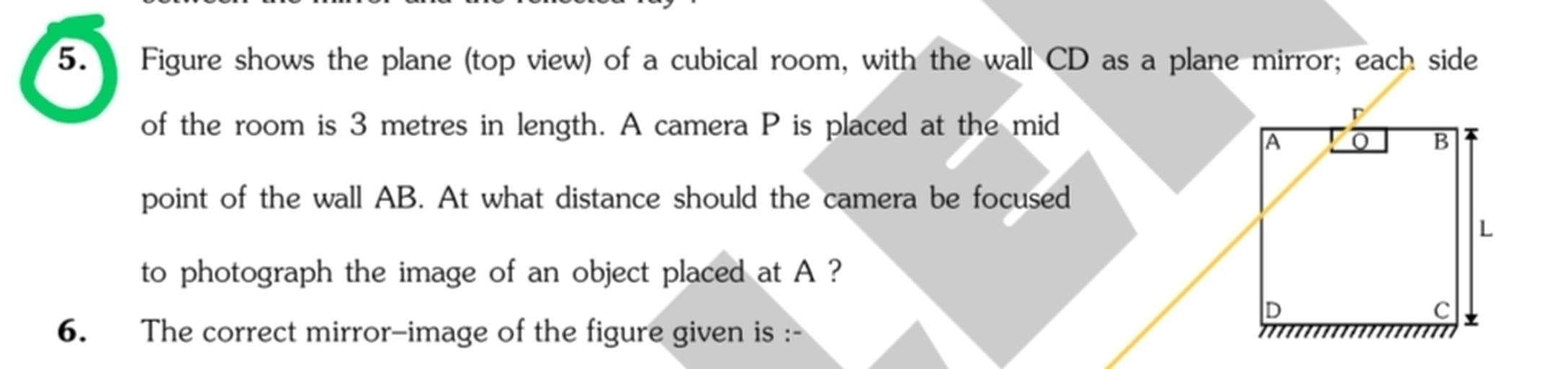 Figure Shows The Plane top View Of A Cubical Room Physics figure-shows-the-plane-top-view-of-a-cubical-room-physics