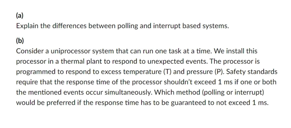 A Explain The Differences Between Polling And Inte Physics