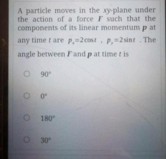 A Particle Moves In The Xy Plane Under The Action Of A Math