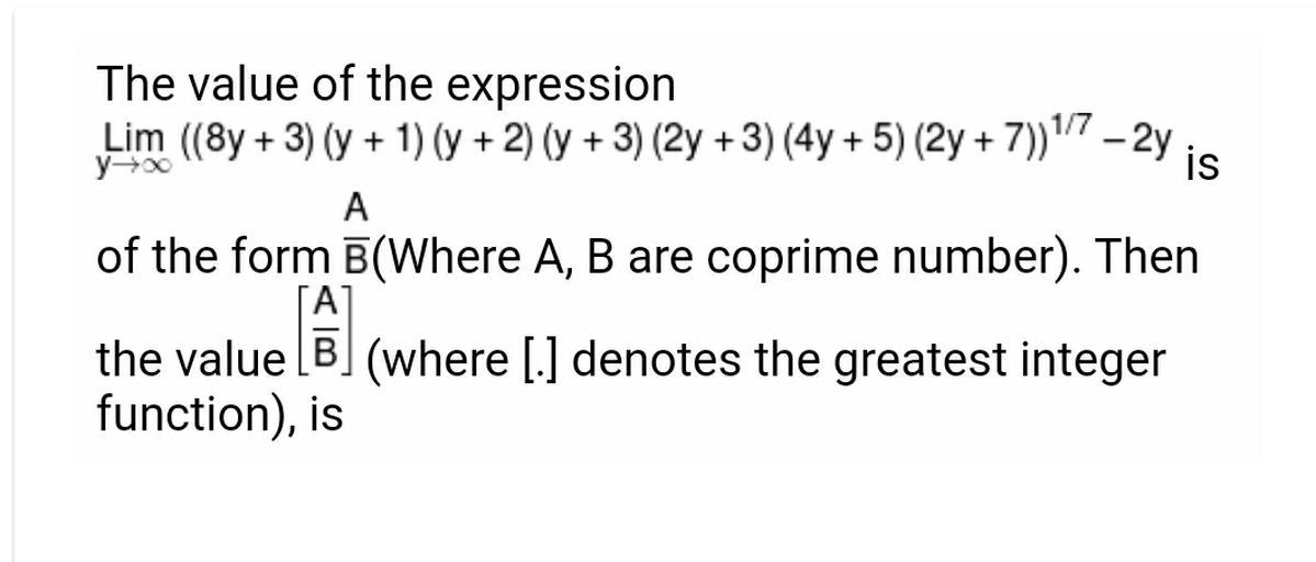 The Value Of The Expression Lim 8y 3 y 1 y Math the-value-of-the-expression-lim-8y-3-y-1-y-math