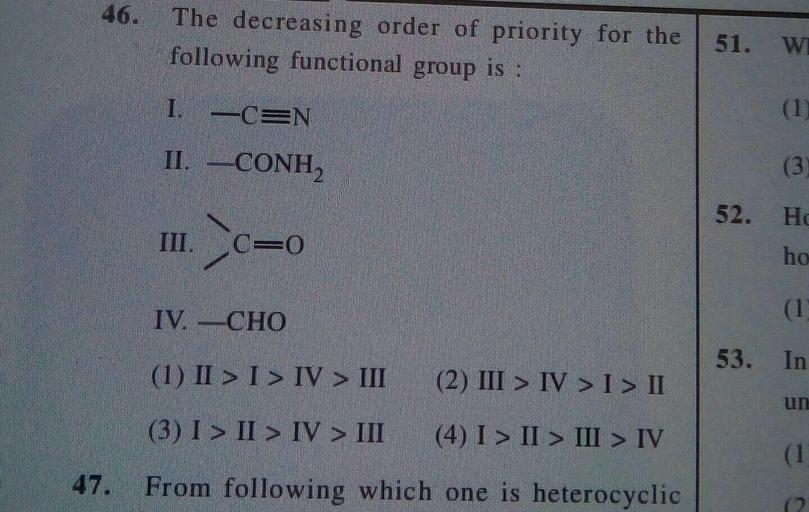 46 The Decreasing Order Of Priority For Inorganic Chemistry