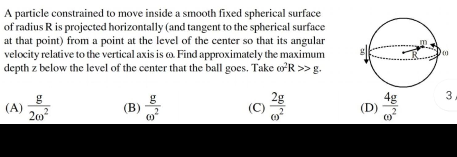 A Particle Constrained To Move Inside A Smooth Fixed Physics