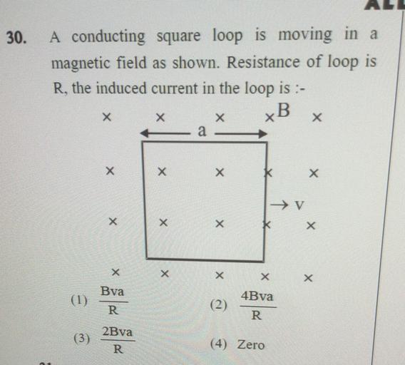 30. A conducting square loop is moving in a magnetic... - Physics