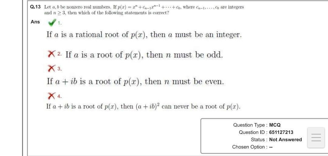 Q 13 Let A B Be Nonzero Real Numbers If P x X Cn Math Q 13 Let A B Be Nonzero Real Numbers If P x X Cn Math