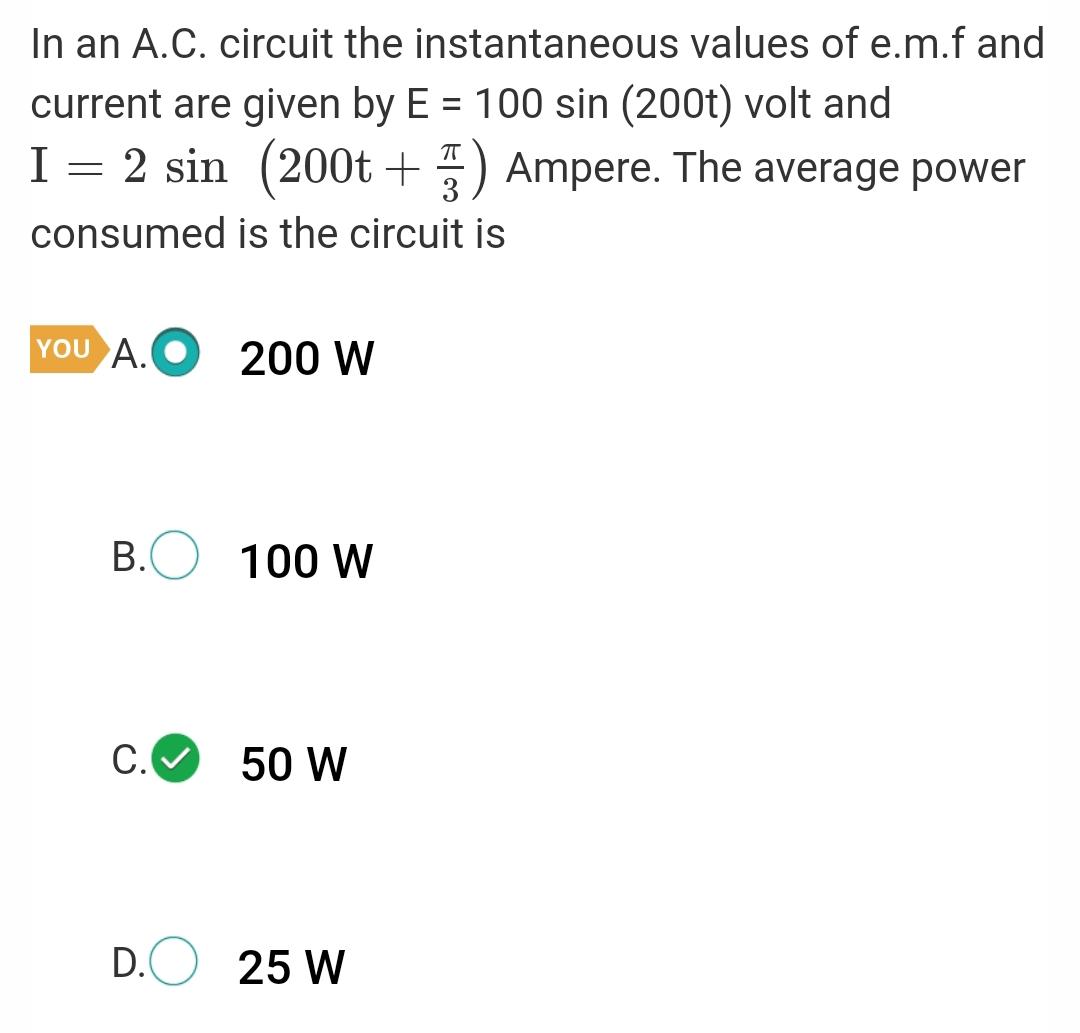in-an-a-c-circuit-the-instantaneous-values-of-e-m-f-physics