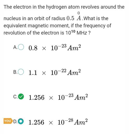 The Electron In The Hydrogen Atom Revolves Around Th Physics