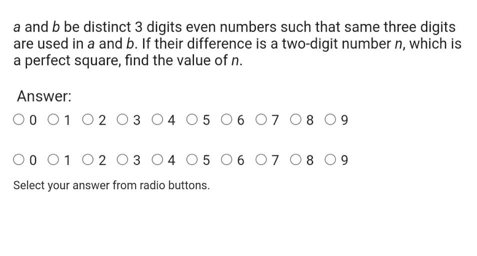 a and b be distinct 3 digits even numbers such that sam... - Math