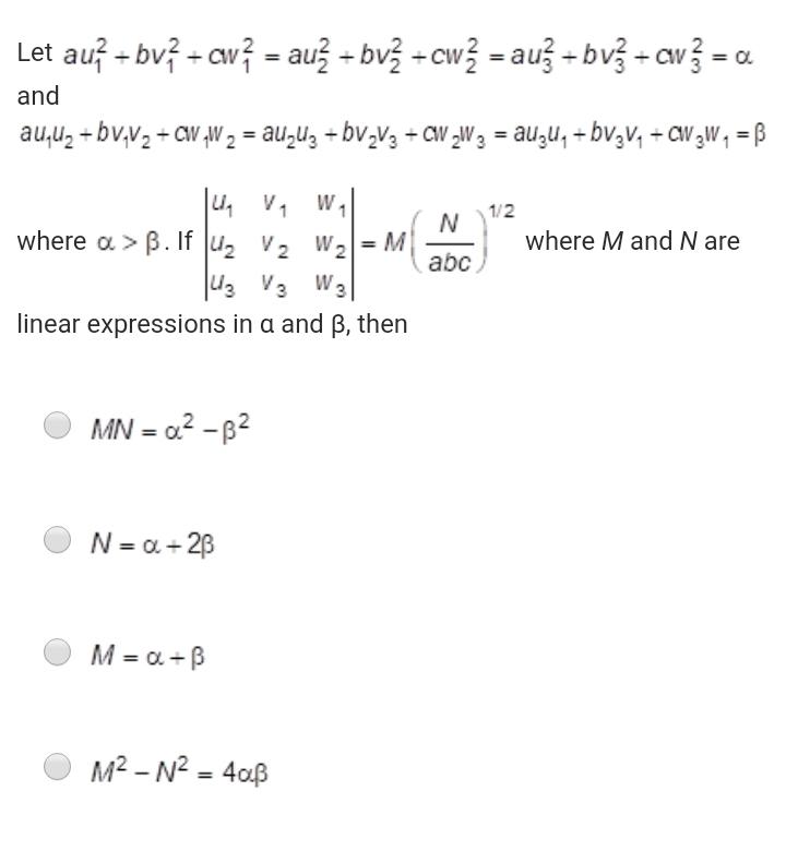 Let au? - bv} + cx} = auz - bvź -cwž = auş + bvž + c3 =... - Math