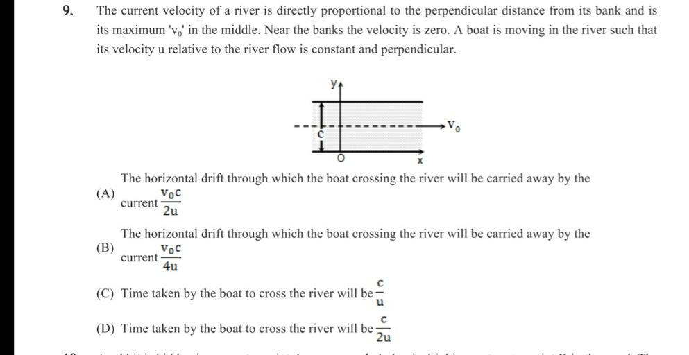 9 The Current Velocity Of A River Is Directly Propo Physics