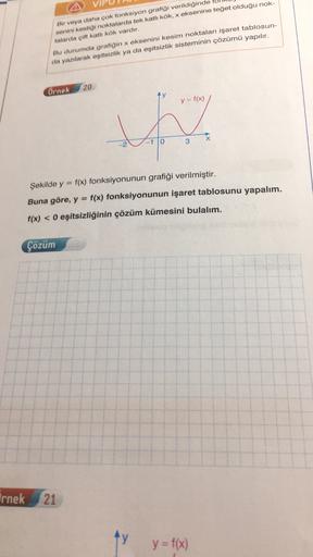 Bir veya daha çok fonksiyon grafiği verildiği... - Lise Matematik