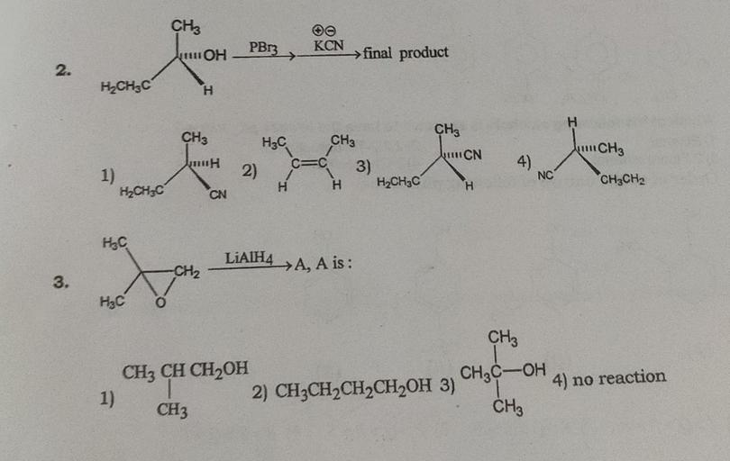 CH3 11 OH PB13 KCN → final product 2. H2CH... - Organic Chemistry
