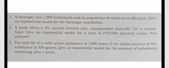 1 A Barangay Has 1 000 Individuals And Its Population Math 1 A Barangay Has 1 000 Individuals And Its Population Math