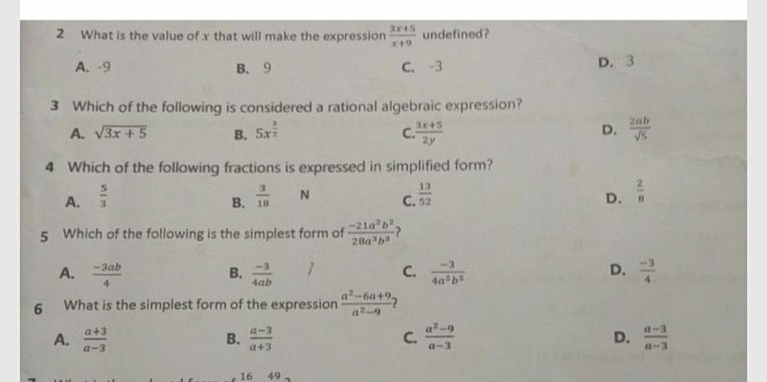 2 What Is The Value Of X That Will Make The Expression Math 2 What Is The Value Of X That Will Make The Expression Math