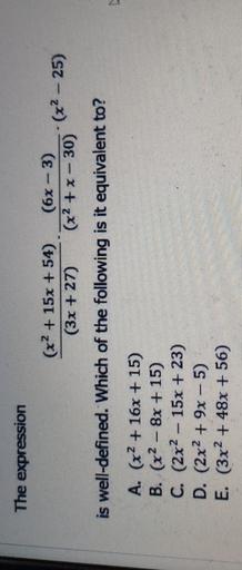 The Expression x2 15x 54 6x 3 x2 25 3x Math the-expression-x2-15x-54-6x-3-x2-25-3x-math