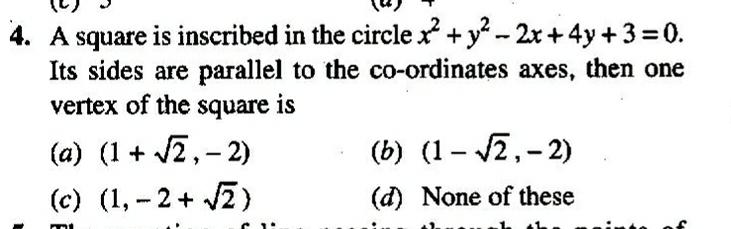 4 A Square Is Inscribed In The Circle X Y2 2x 4 Math 4 A Square Is Inscribed In The Circle X Y2 2x 4 Math
