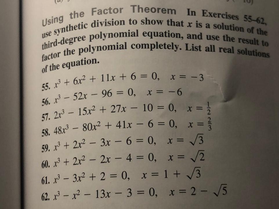 Use Synthetic Division To Show That X Is A Solution Of Math use-synthetic-division-to-show-that-x-is-a-solution-of-math