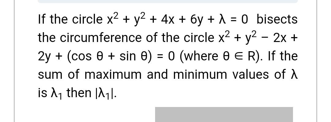 If The Circle X2 Y2 4x 6y 1 0 Bisects The C Math If The Circle X2 Y2 4x 6y 1 0 Bisects The C Math