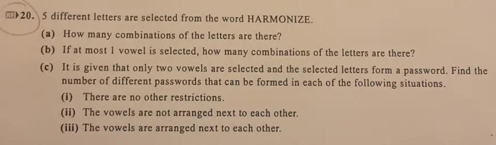 20 5 Different Letters Are Selected From The Word HARM Math 20-5-different-letters-are-selected-from-the-word-harm-math