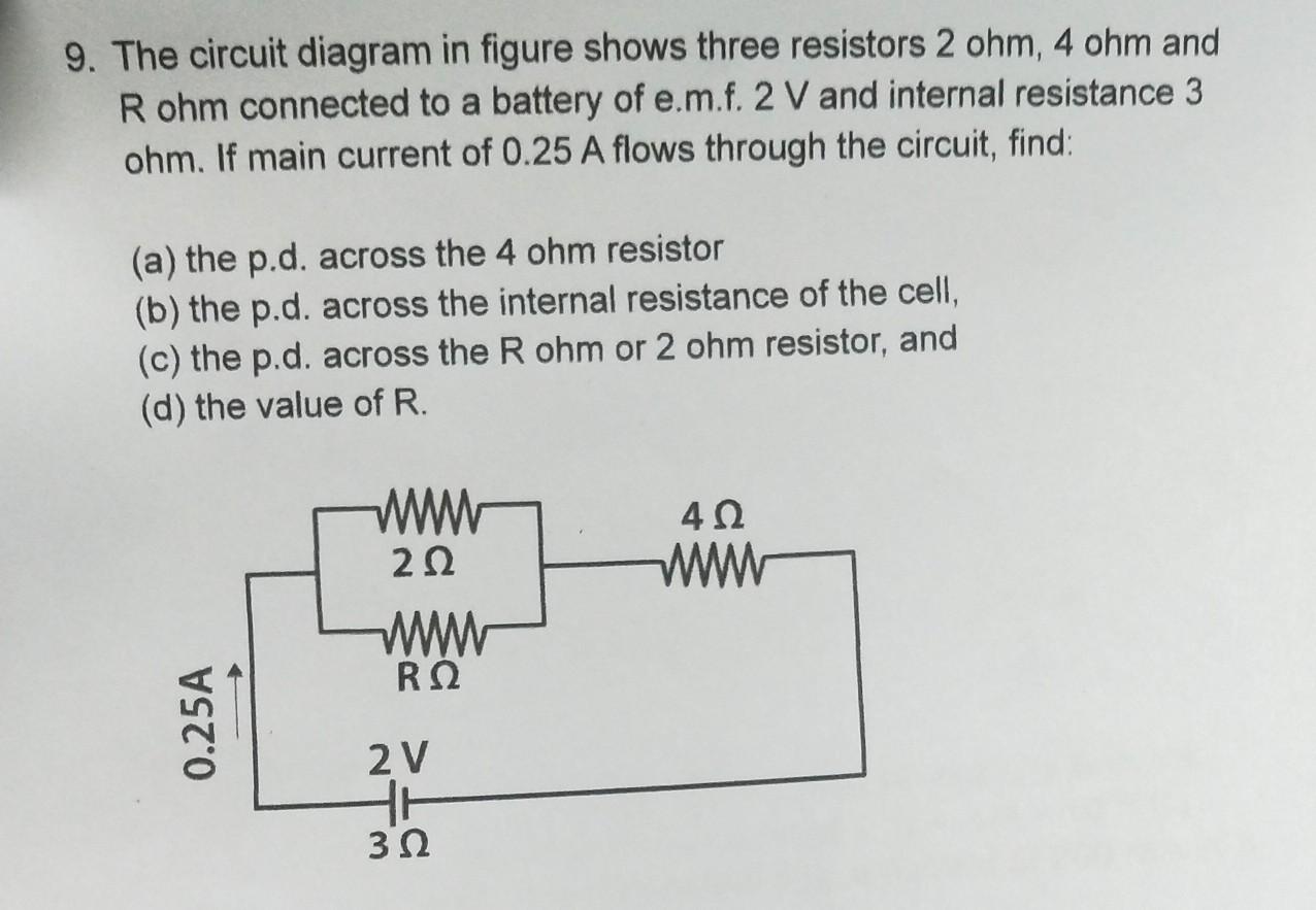The Circuit Diagram Shows Three Resistors