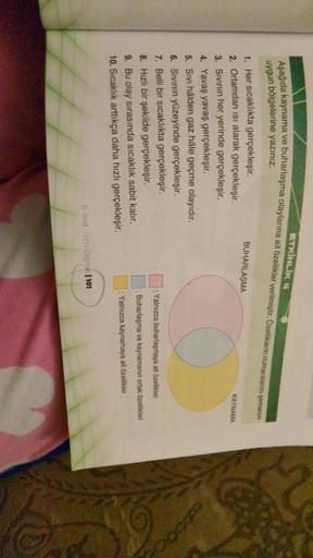 ETKİNLİK 4 Aşağıda kaynama ve buharlaşm... - Ortaokul Fen Bilgisi - Kunduz