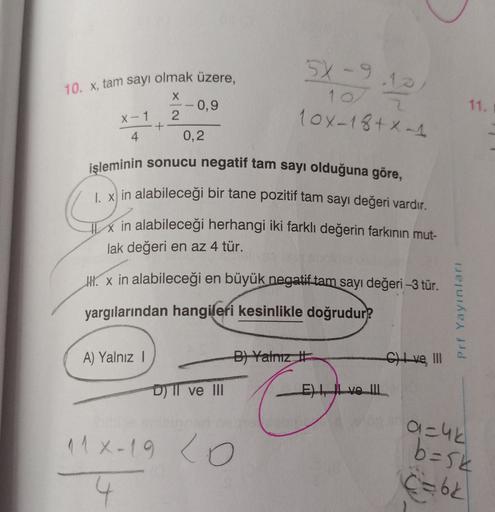 10 X Tam Say Olmak zere 5X 9 12 12 10x 1 Lise Matematik 10-x-tam-say-olmak-zere-5x-9-12-12-10x-1-lise-matematik