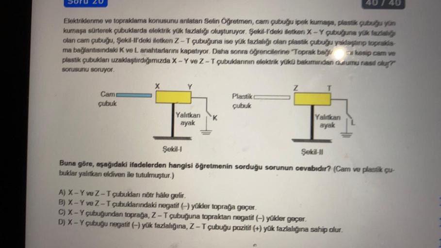 Elektriklenme ve topraklama konusunu an... - Ortaokul Fen Bilgisi