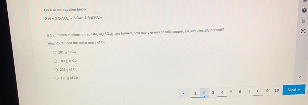 Look at the equation below 2 Al + 3 CuSO4... - Physical Chemistry