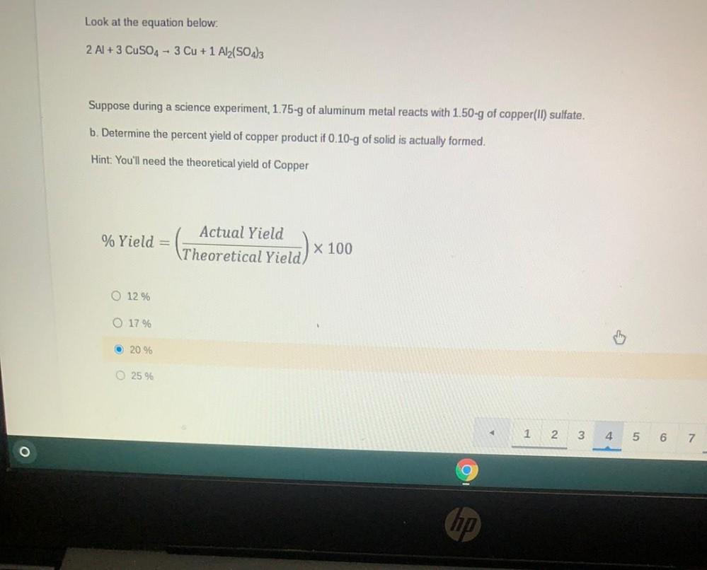 Look at the equation below 2 Al + 3 CuSO4... - Physical Chemistry