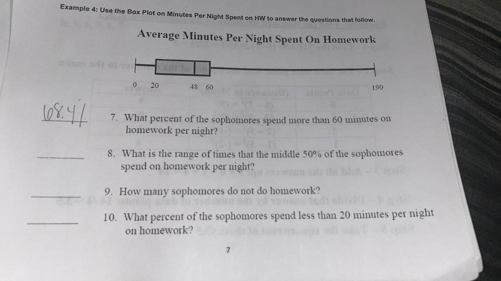 Example 4 Use The Box Plot On Minutes Per Night Spent Math Example 4 Use The Box Plot On Minutes Per Night Spent Math