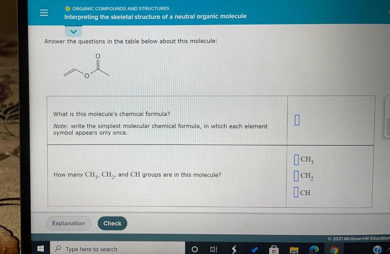 O Organic Compounds And Structures Interpr Organic Chemistry 