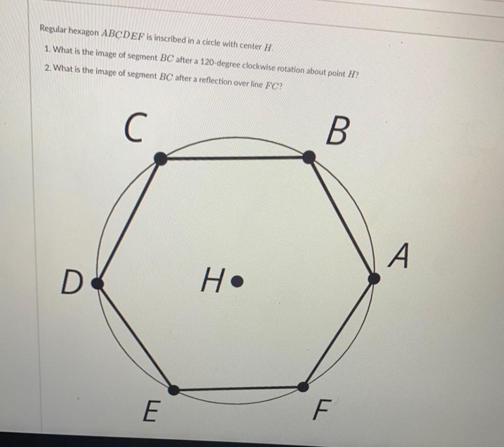 Regular Hexagon ABCDEF Is Inscribed In A Circle With Ce Math Regular Hexagon ABCDEF Is Inscribed In A Circle With Ce Math