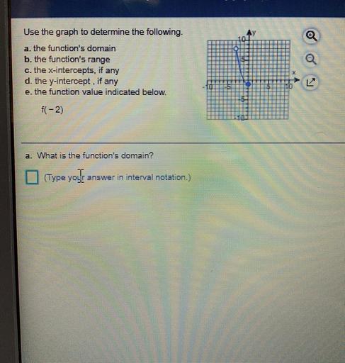 Use The Graph To Determine The Following A The Functi Math