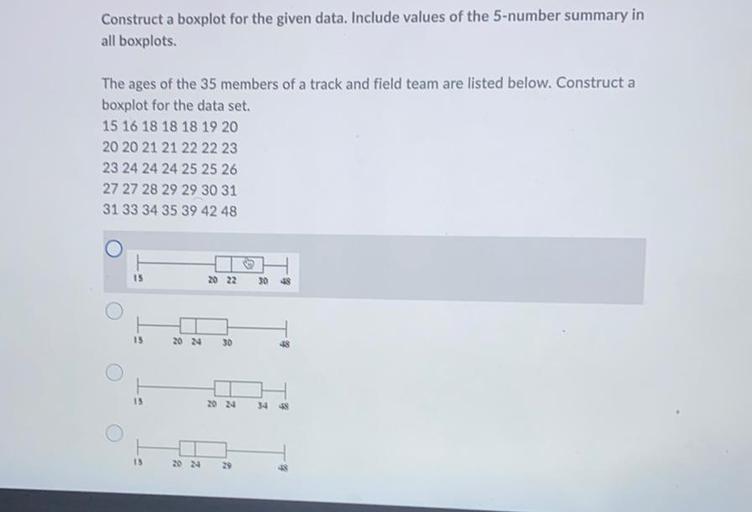 Construct A Boxplot For The Given Data Include Values Math