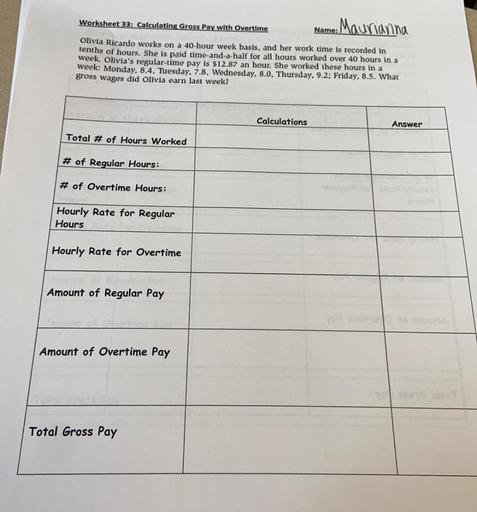 Worksheet 33 Calculating Gross Pay With Overtime Name Math worksheet-33-calculating-gross-pay-with-overtime-name-math