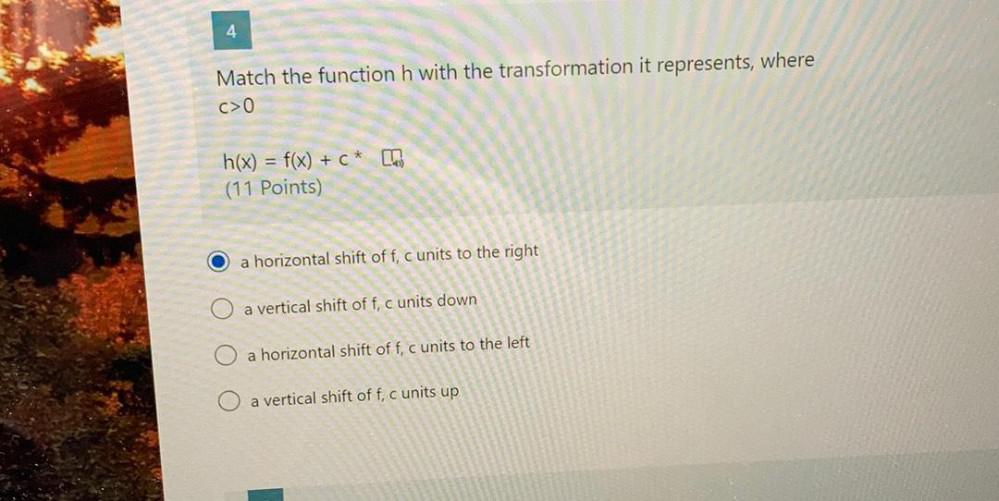 4 Match The Function H With The Transformation It Repre Math 4 Match The Function H With The Transformation It Repre Math
