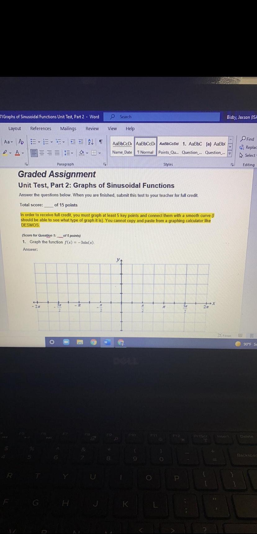 1Graphs Of Sinusoidal Functions Unit Test Part 2 Wor Math 1Graphs Of Sinusoidal Functions Unit Test Part 2 Wor Math