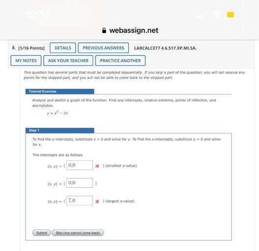 webassign.net 8. [1/16 Points] DETAILS PREVIOUS ANSWERS... - Math