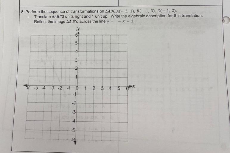 8 Perform The Sequence Of Transformations On Aabc A 3 Math