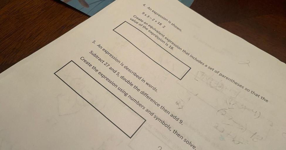 9x3 - 2 + 18 2 4. An expression is shown. value of the ... - Math