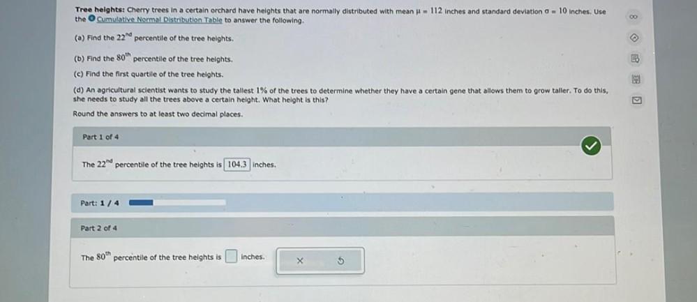 00 Tree heights: Cherry trees in a certain orchard have... - Math